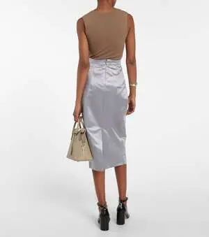 MAISON MARGIELA Satin Draped Midi Skirt