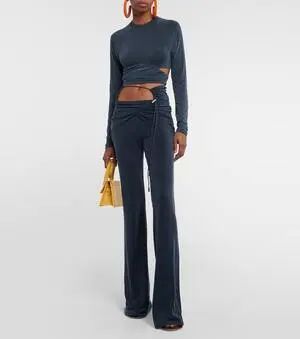 Jacquemus Le Pantalon Espelho Flared Pants - Blue