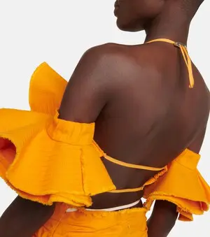 Jacquemus La Brassière Artichaut Cotton Crop Top - Orange