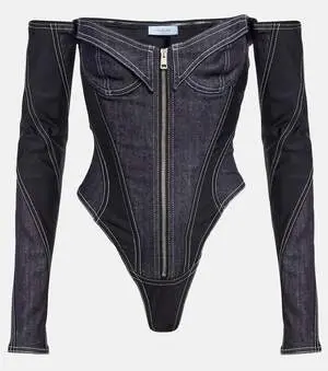 Mugler Zip Up Bodysuits