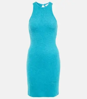 GANNI Alpaca And Wool-blend Mini Dress - Blue