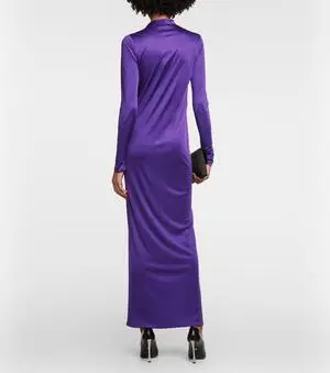 Versace Cowl-neck Draped Gown
