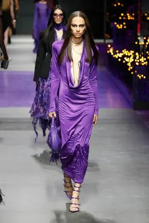 Versace Cowl-neck Draped Gown