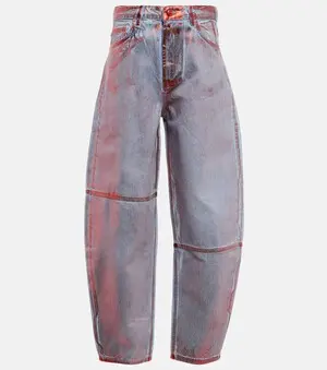 GANNI Metallic Barrel-leg Jeans