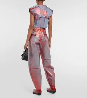 GANNI Metallic Barrel-leg Jeans