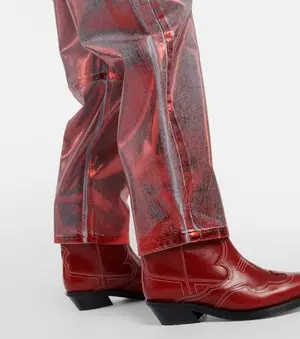 GANNI Metallic Barrel-leg Jeans