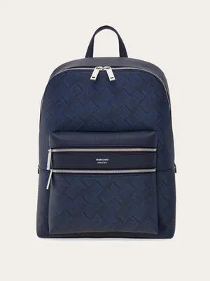 FERRAGAMO Embossed Gancini Backpack - Blue