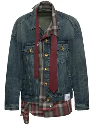 Mihara Yasuhiro Mix Layered Denim Jacket - Indigo