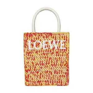 Loewe Standard A5 Tote Bag In Raffia White
