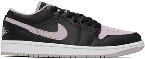 NIKE JORDAN Nike Jordan Black & Purple Air Jordan 1 Low SE Sneakers - Black/iced Lilac-whi