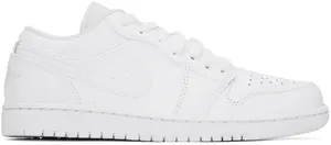 NIKE JORDAN Nike Jordan White Air Jordan 1 Low Sneakers - White/white-white