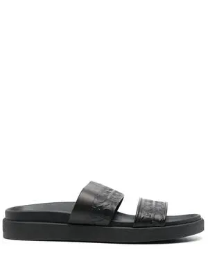 Calvin Klein Embossed Leather Slides