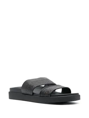 Calvin Klein Embossed Leather Slides