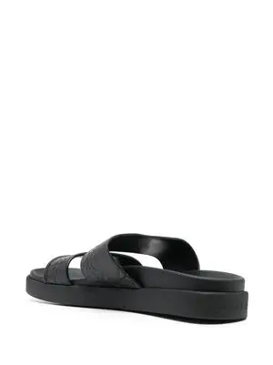 Calvin Klein Embossed Leather Slides