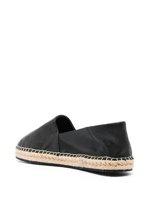 Calvin Klein Embossed-logo Leather Espadrilles