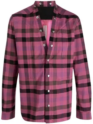 Rick Owens Gingham-check Long-sleeve Shirt