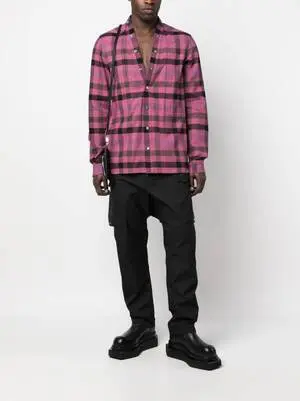 Rick Owens Gingham-check Long-sleeve Shirt