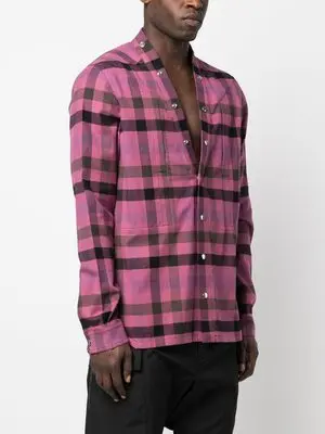 Rick Owens Gingham-check Long-sleeve Shirt
