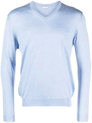 Malo V-neck Knit Jumper - Blue
