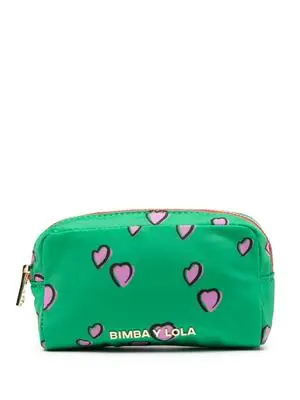 Bimba Y Lola Small Hearts-print Makeup Bag