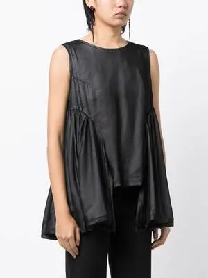 Comme Des Garçons Draped Sleeveless Blouse