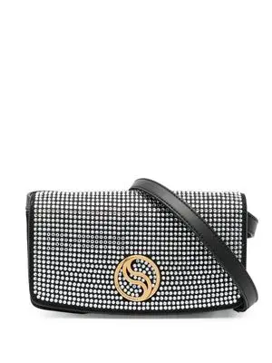 Stella McCartney S-wave Crystal-embellished Crossbody Bag - Black