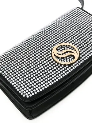 Stella McCartney S-wave Crystal-embellished Crossbody Bag - Black