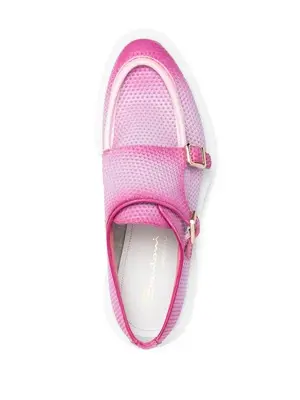 Santoni Leather Double-buckle Loafers - Pink