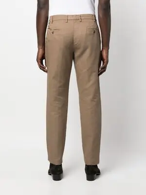 LARDINI Straight-leg Linen Trousers - Brown