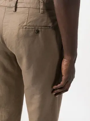 LARDINI Straight-leg Linen Trousers - Brown