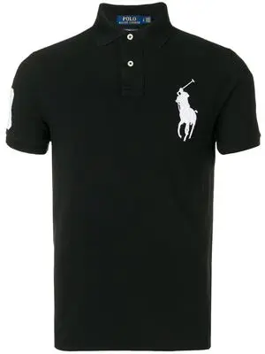 Polo Ralph Lauren Logo Embroidered Polo Shirt - Black