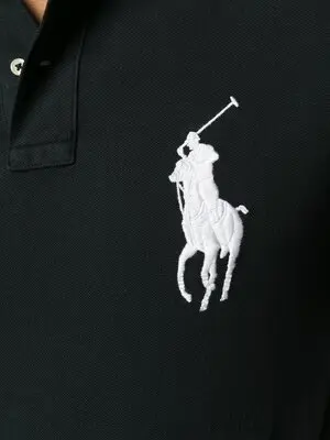 Polo Ralph Lauren Logo Embroidered Polo Shirt - Black
