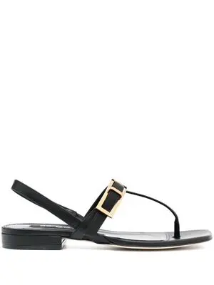 SERGIO ROSSI Buckle-detail Flat Sandals