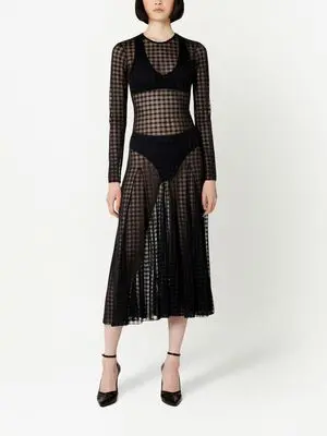 AMI Paris Checked Midi Dress