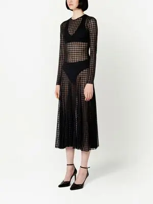 AMI Paris Checked Midi Dress