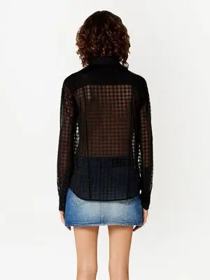 AMI Paris Semi-sheer Check Shirt