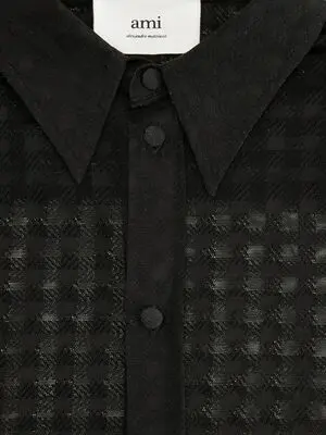 AMI Paris Semi-sheer Check Shirt