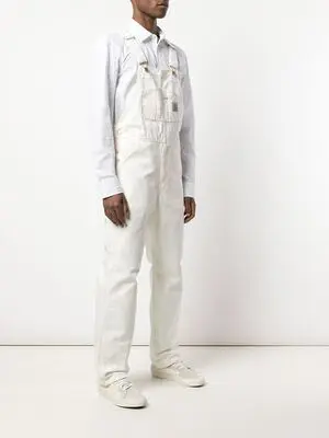 Carhartt Work In Progress Straight-leg Denim Overalls - White