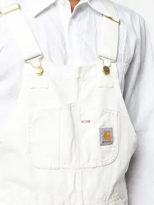 Carhartt Work In Progress Straight-leg Denim Overalls - White