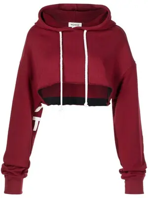 Monse Cropped Cotton Hoodie With Logo Detail