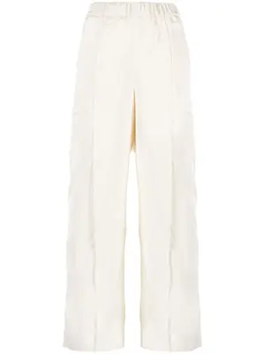 JIL SANDER Elasticated-waist Wide-leg Trousers - White