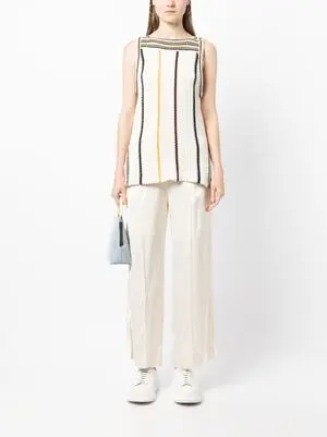 JIL SANDER Elasticated-waist Wide-leg Trousers - White
