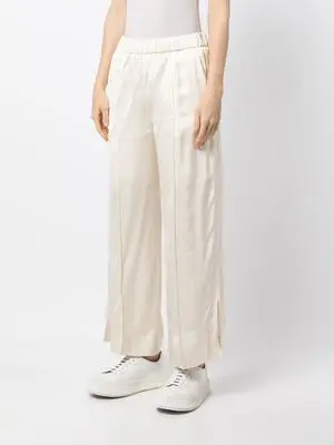 JIL SANDER Elasticated-waist Wide-leg Trousers - White