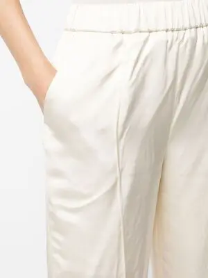 JIL SANDER Elasticated-waist Wide-leg Trousers - White