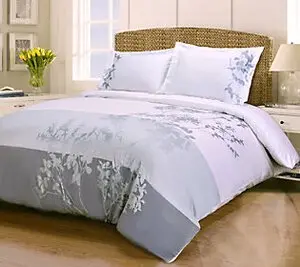 SUPERIOR Sydney 100% Cotton Floral Duvet Cover Set, Full/queen - One-color