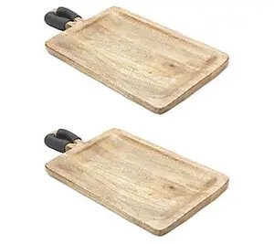 MELROSE Mango Wood Cutting Board Style Tray - One-color