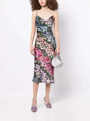 FLEUR DU MAL All-over Rose-print Slip Dress