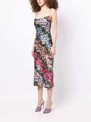 FLEUR DU MAL All-over Rose-print Slip Dress