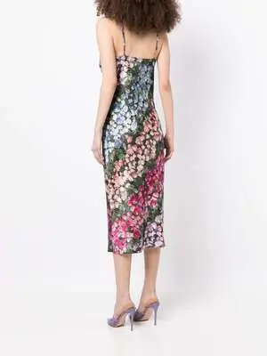 FLEUR DU MAL All-over Rose-print Slip Dress