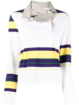 Kolor Striped Sweatshirt With Deconstructed Collar